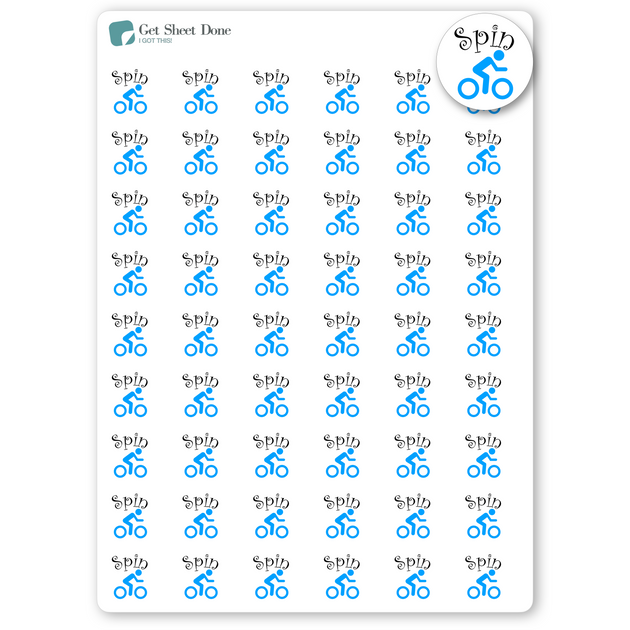 Spin Class - Biking Planner Stickers - Exercise Stickers – Get Sheet Done