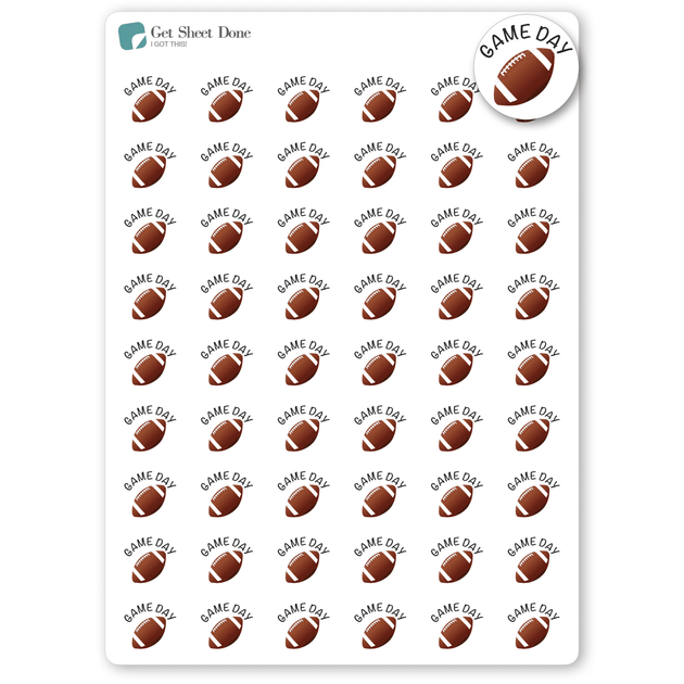 Football Game Mini Reminder Planner Stickers | Exercise Reminder ...