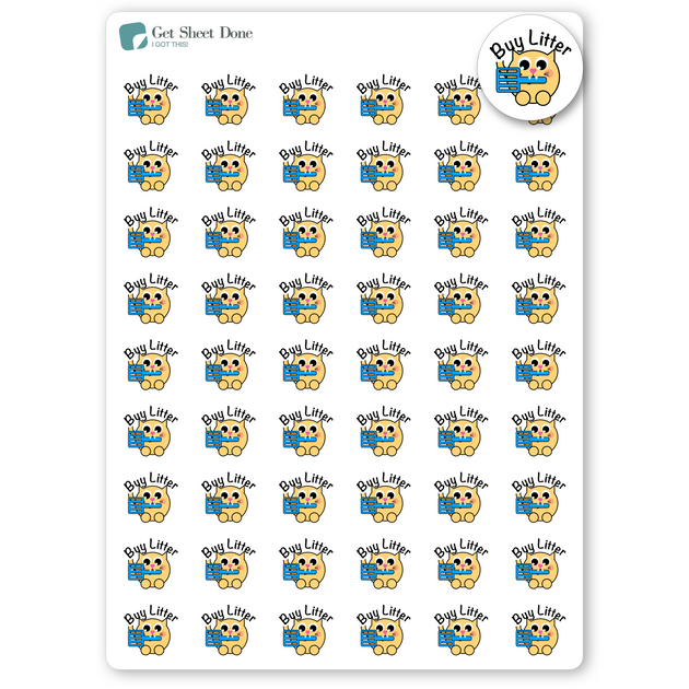 Kitty Litter Reminder Stickers - Cat Planner Stickers - Pet Care – Get ...