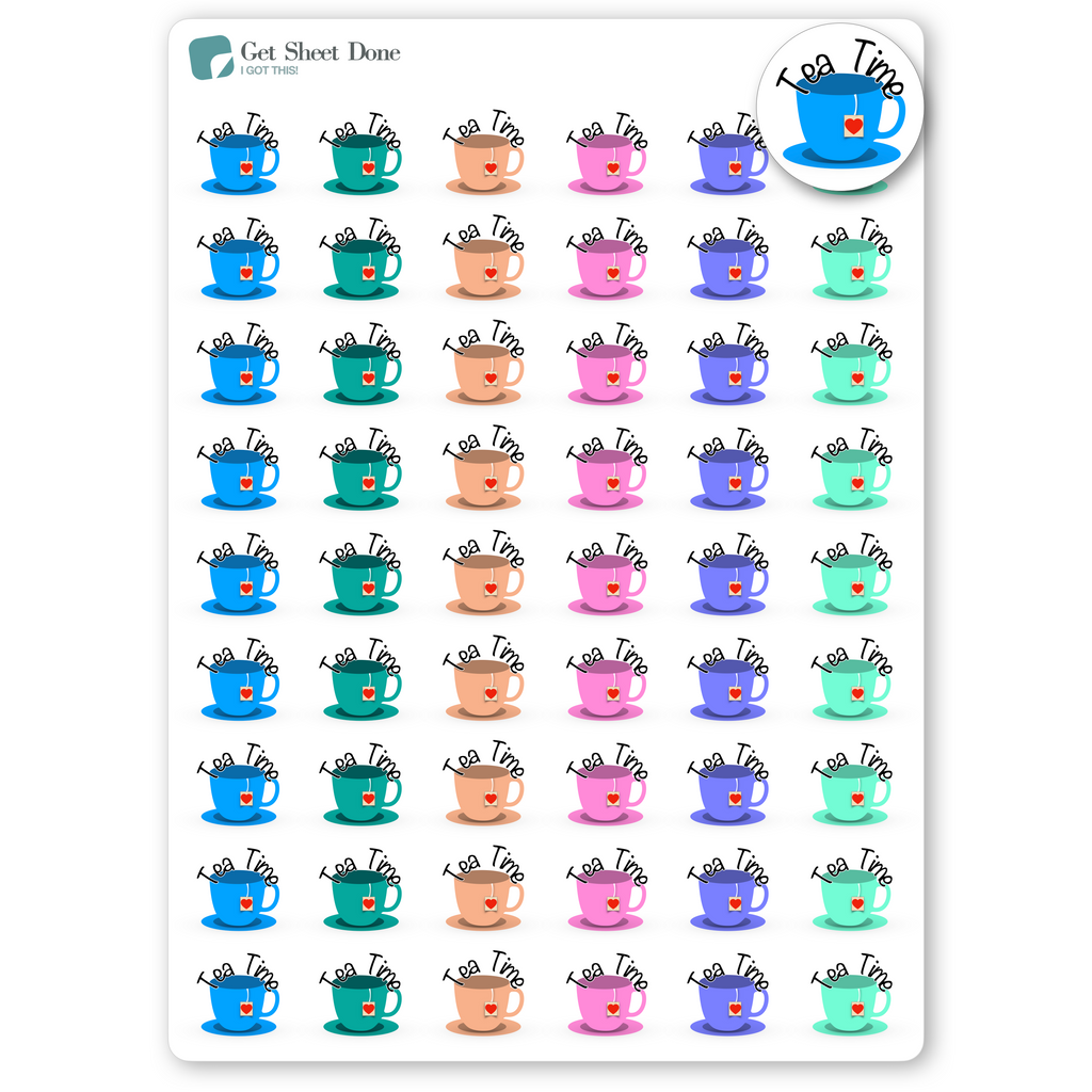 Tea Time - Relaxation Stickers - Me Time Stickers – Get Sheet Done