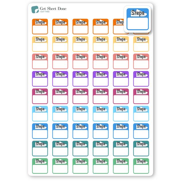 Step Tracker Stickers - Exercise Stickers - Workout Planner Stickers ...
