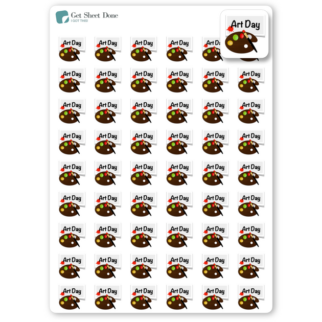 Art Day Stickers - Fine Arts Stickers - Me Time Stickers – Get Sheet Done