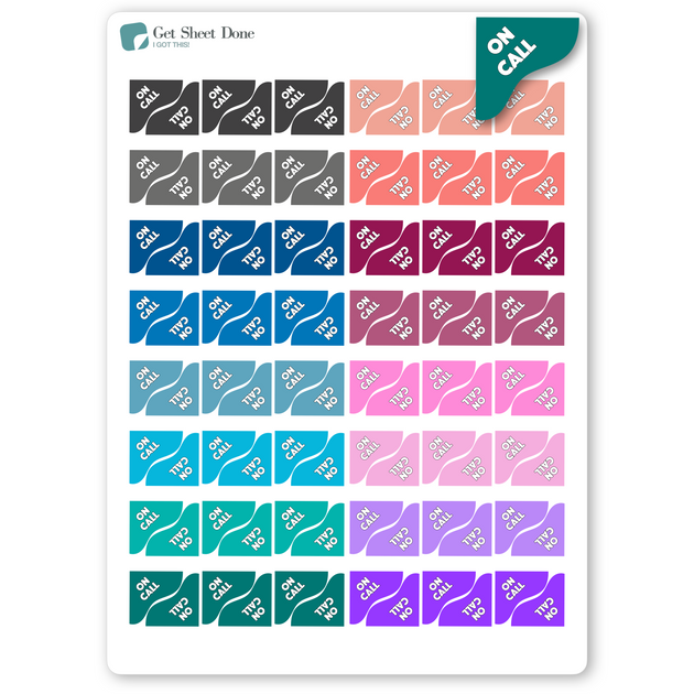 On Call Stickers - Corner Planner Stickers - Doctor / Nurse Stickers ...