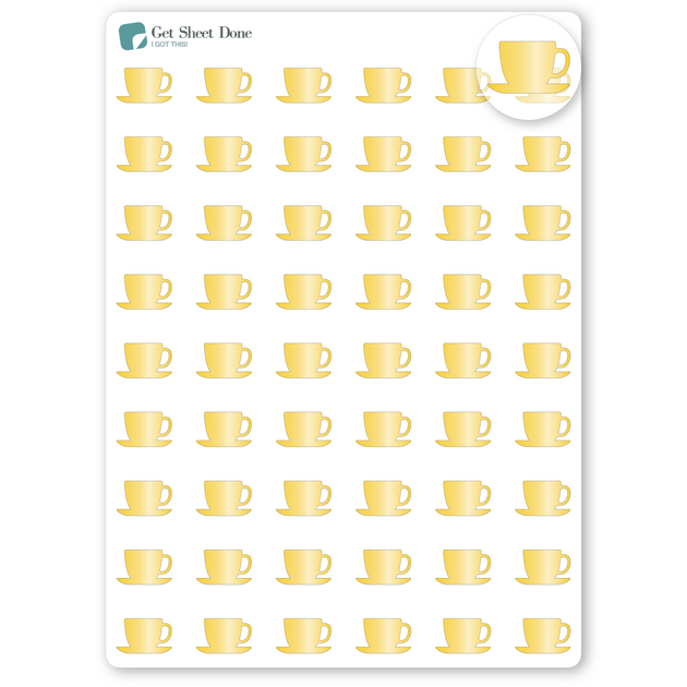 Foiled Coffee Stickers - Coffee Date Stickers - Appointment Stickers ...