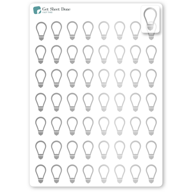 Foiled Light Bulb Stickers - Pay Electricity Stickers - Budget Planner ...