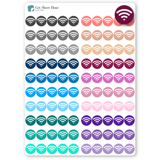 Wifi Dot Stickers - Pay Internet Reminder - Bill and Budget Stickers ...