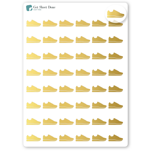 Foiled Run/Walk Stickers - Exercise Planner Stickers - Health Stickers ...