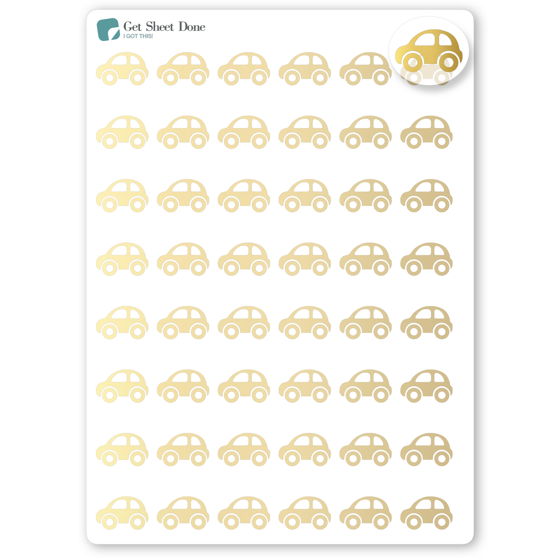 Foiled Car Stickers - Carpool Reminder Stickers - Car Maintenance ...