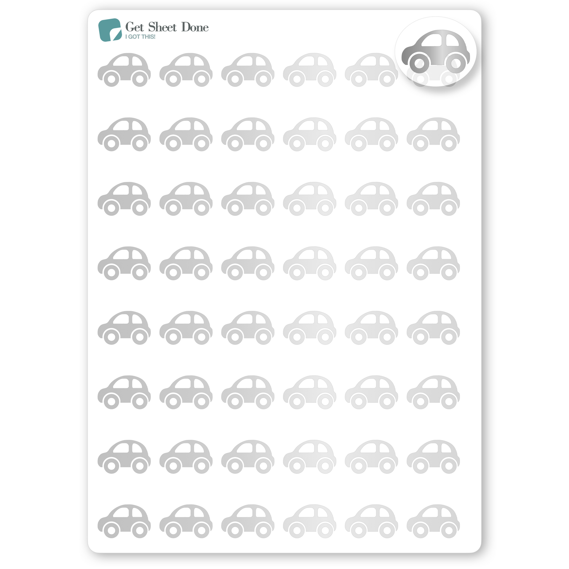 Foiled Car Stickers - Carpool Reminder Stickers - Car Maintenance ...