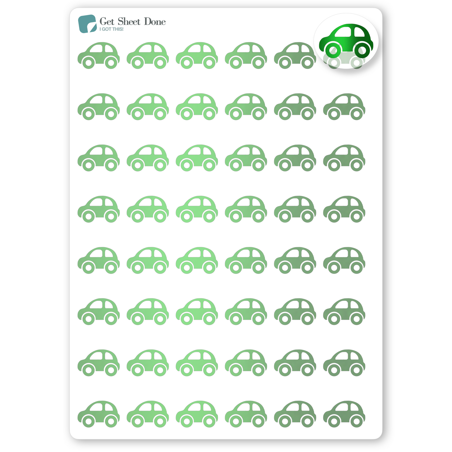 Foiled Car Stickers - Carpool Reminder Stickers - Car Maintenance ...