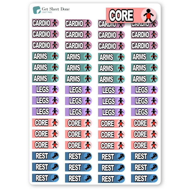 Workout Mix Stickers - Exercise Stickers - Fitness Planner Stickers ...