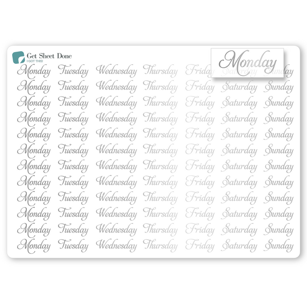 Week Calendar Stickers - Hobonichi Stickers - DIY Calendar – Get Sheet Done