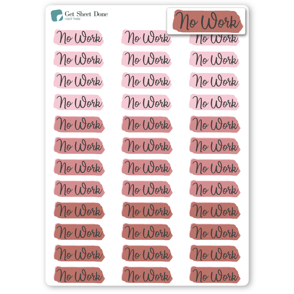 Highlight No Work Script Stickers - Bullet Journal Stickers – Get Sheet ...